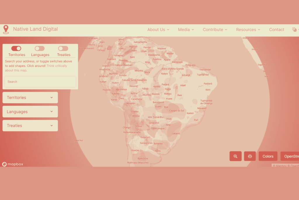 Mapa Digital Native Land - Educação e Território